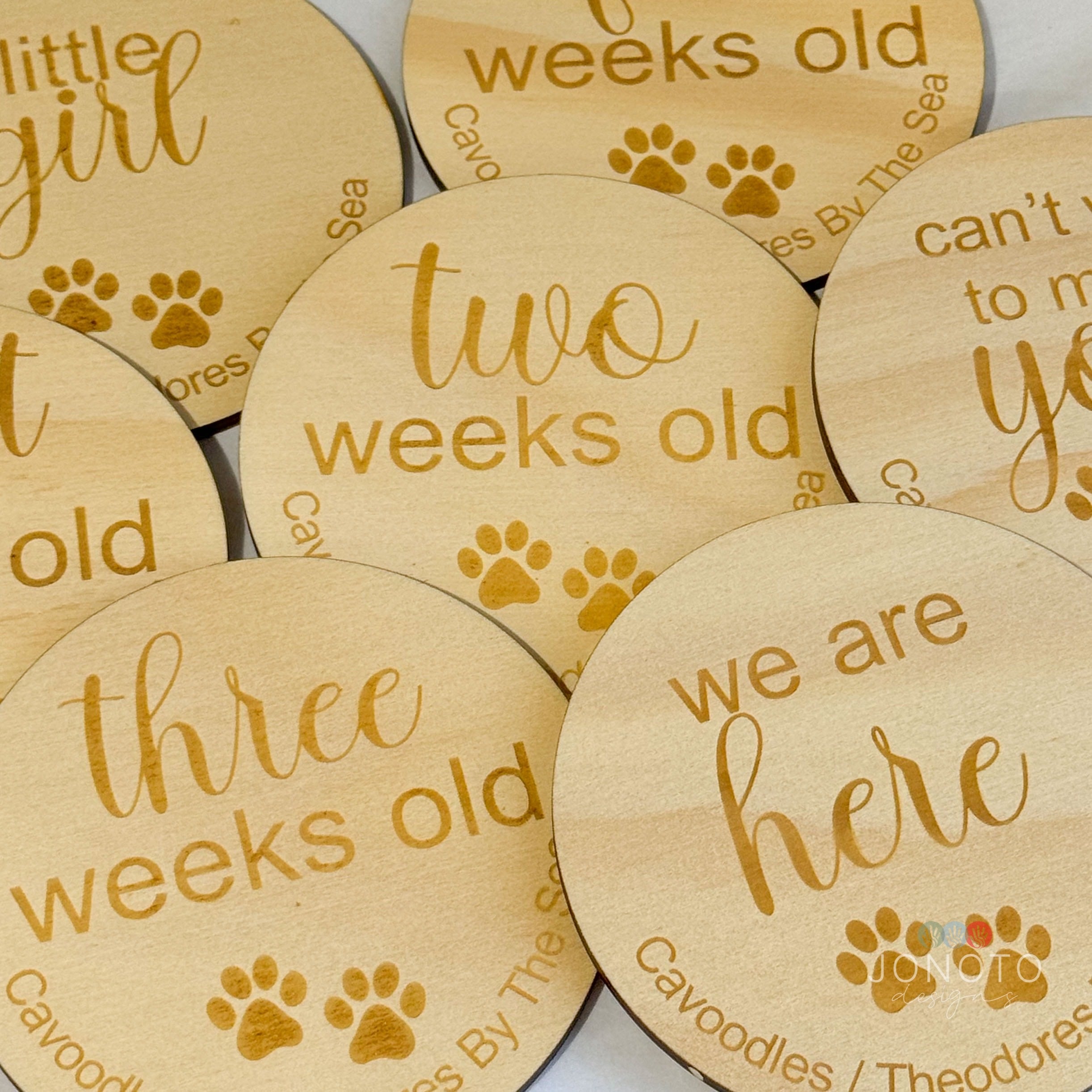 Puppy Milestone Discs | Dog Breeder Design – Jonoto Designs
