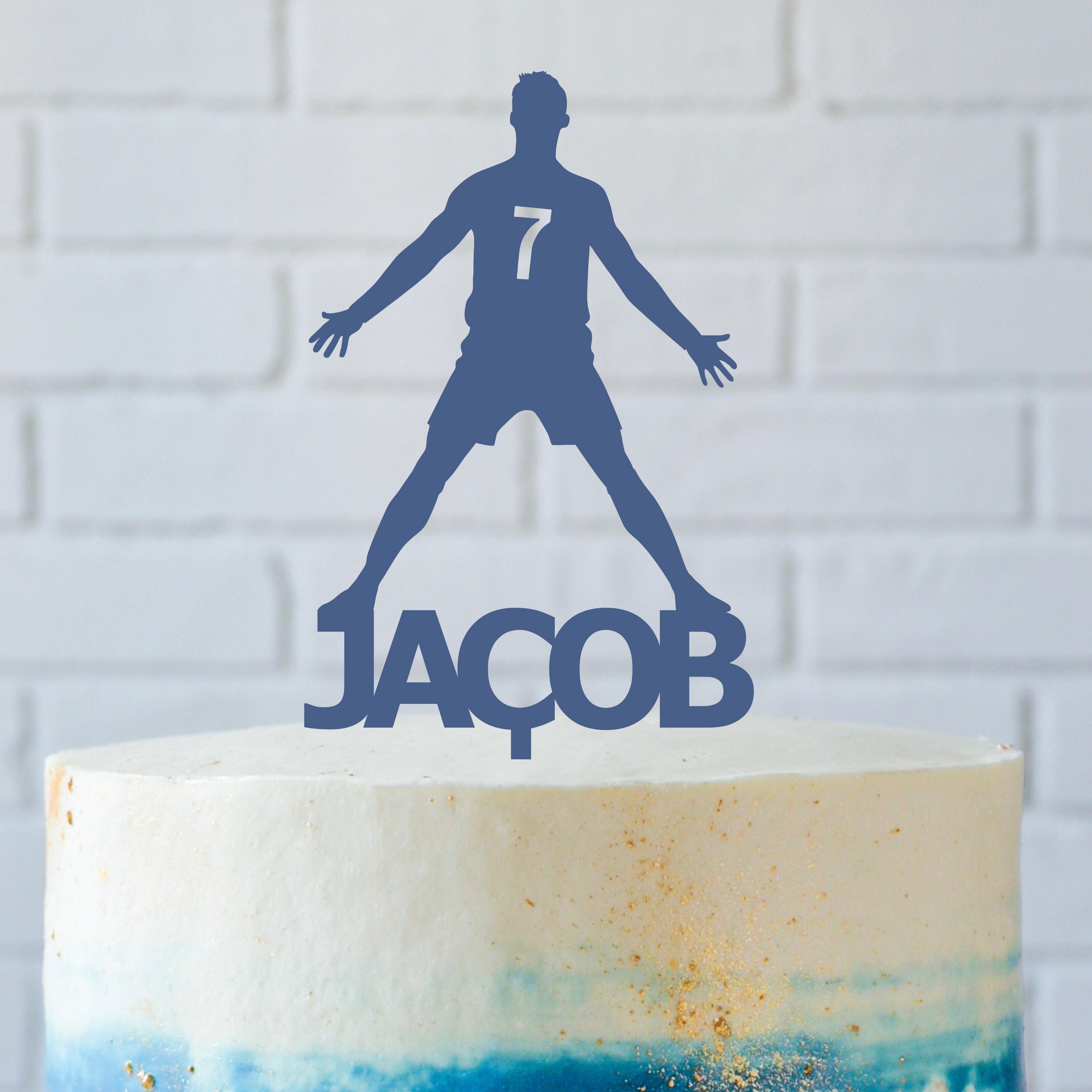 Personalised Soccer Player Cake Topper – Jonoto Designs